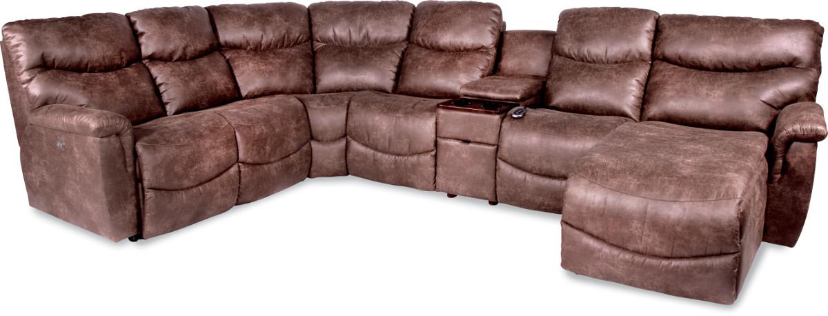 La-Z-Boy James Six Piece Power Reclining Sectional with LAS Chaise | Conlin's Furniture ...